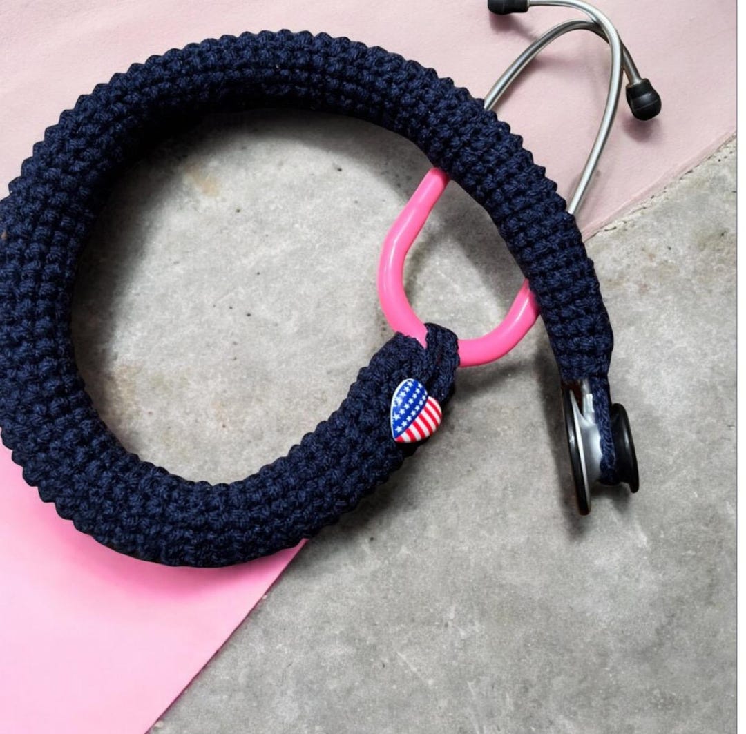 Stethoscope Cover, USA Heart, Navy Blue Soft Yarn Stethoscope Covers - Etsy