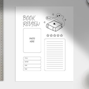 Printable Book Review Template | Reading Review Page | Halloween Ghost ...