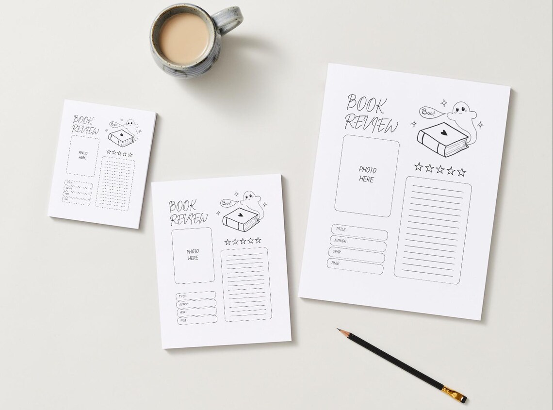 Printable Book Review Template | Reading Review Page | Halloween Ghost ...