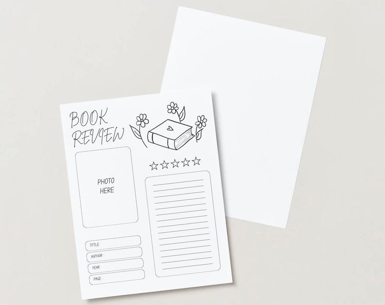 Printable Book Review Template | Reading Review Page | Cottagecore ...