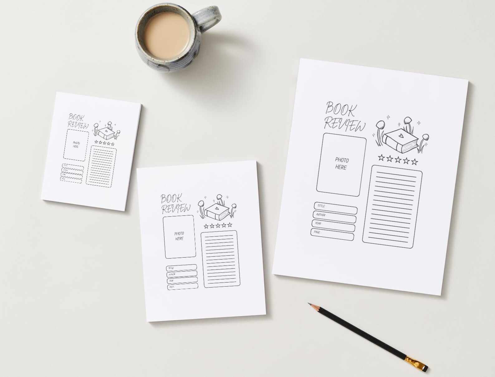 Printable Book Review Template | Reading Review Page | Cottagecore ...