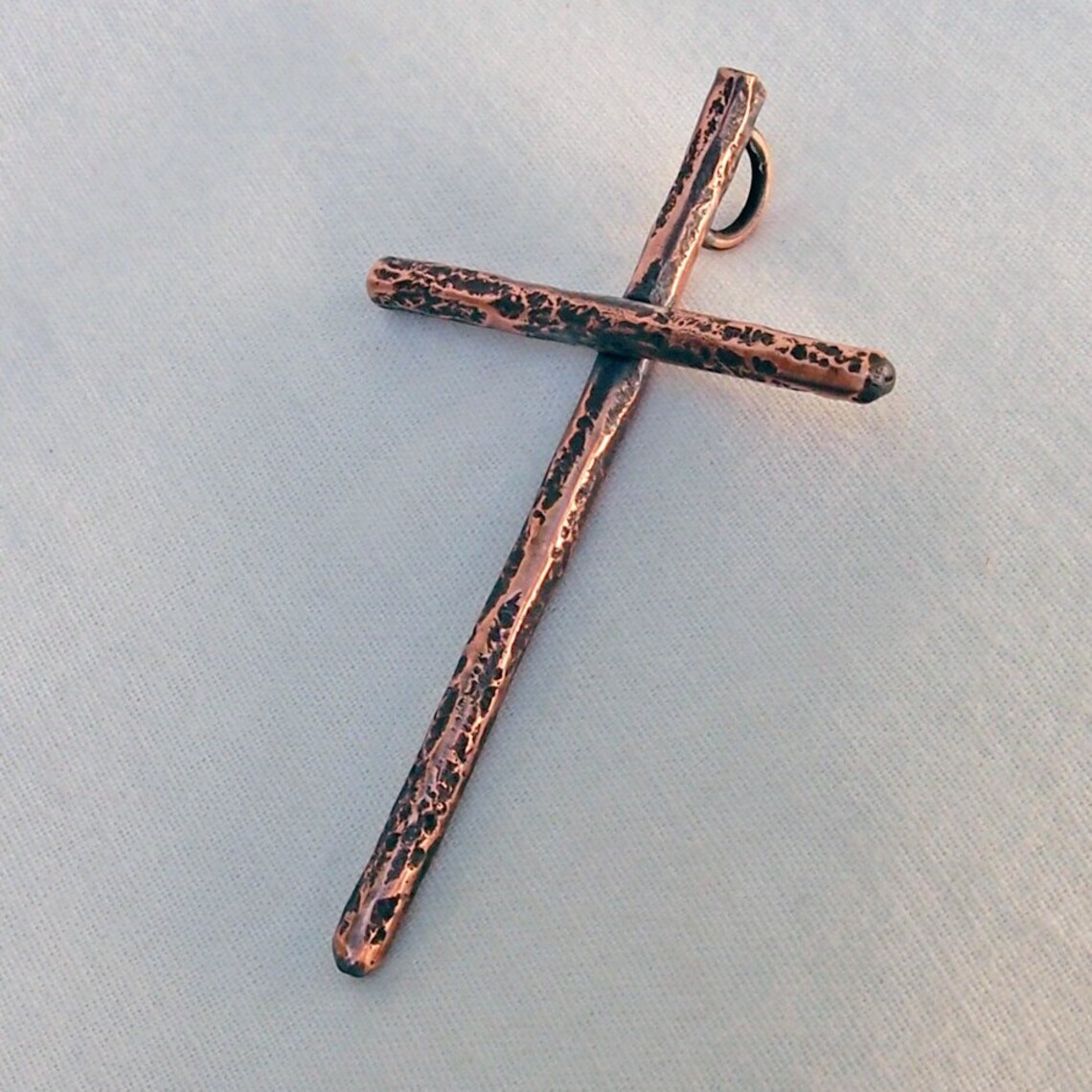Copper Cross Pendant 'C' - Etsy