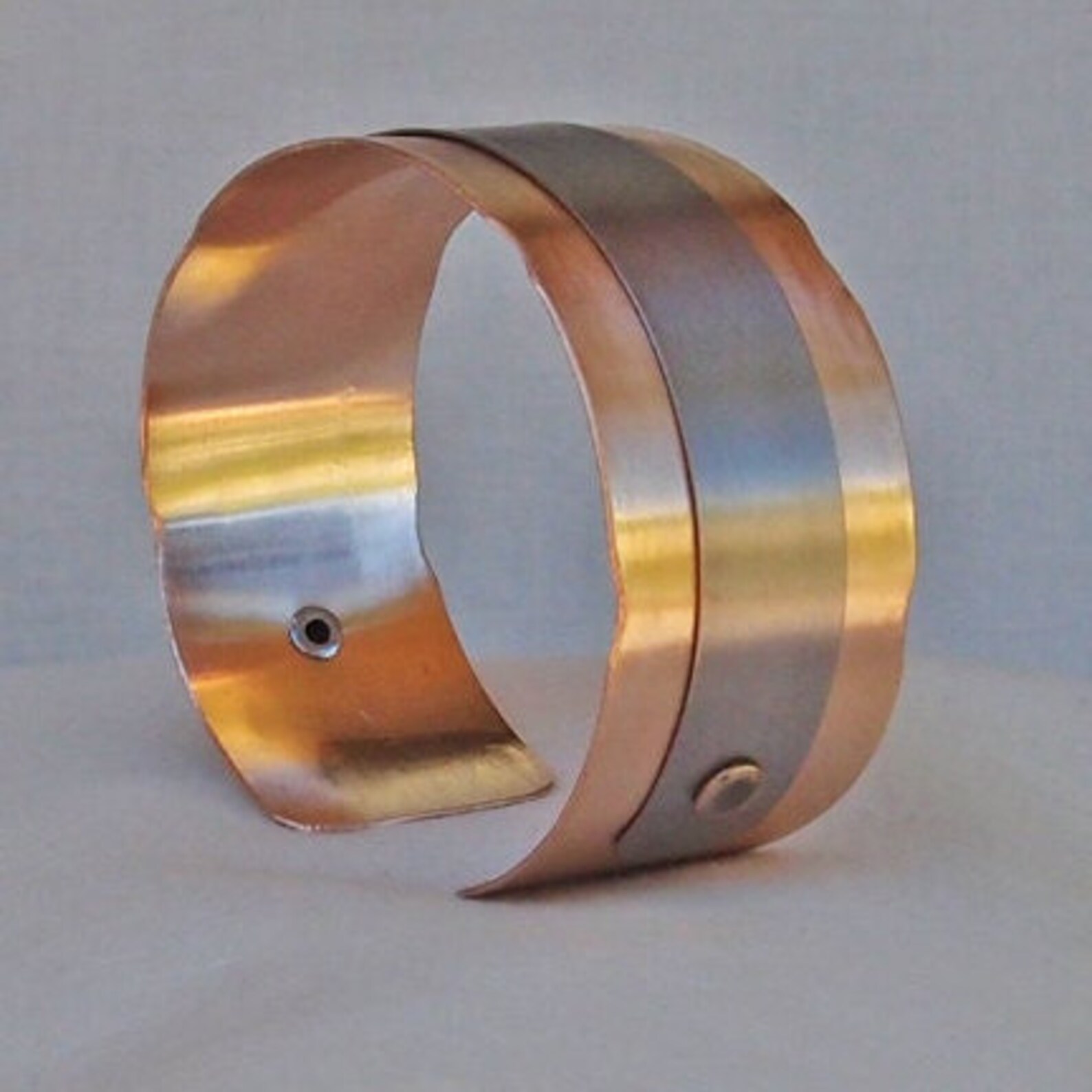 Bronze and Titanium Cuff Bracelet Hand Forged - Etsy