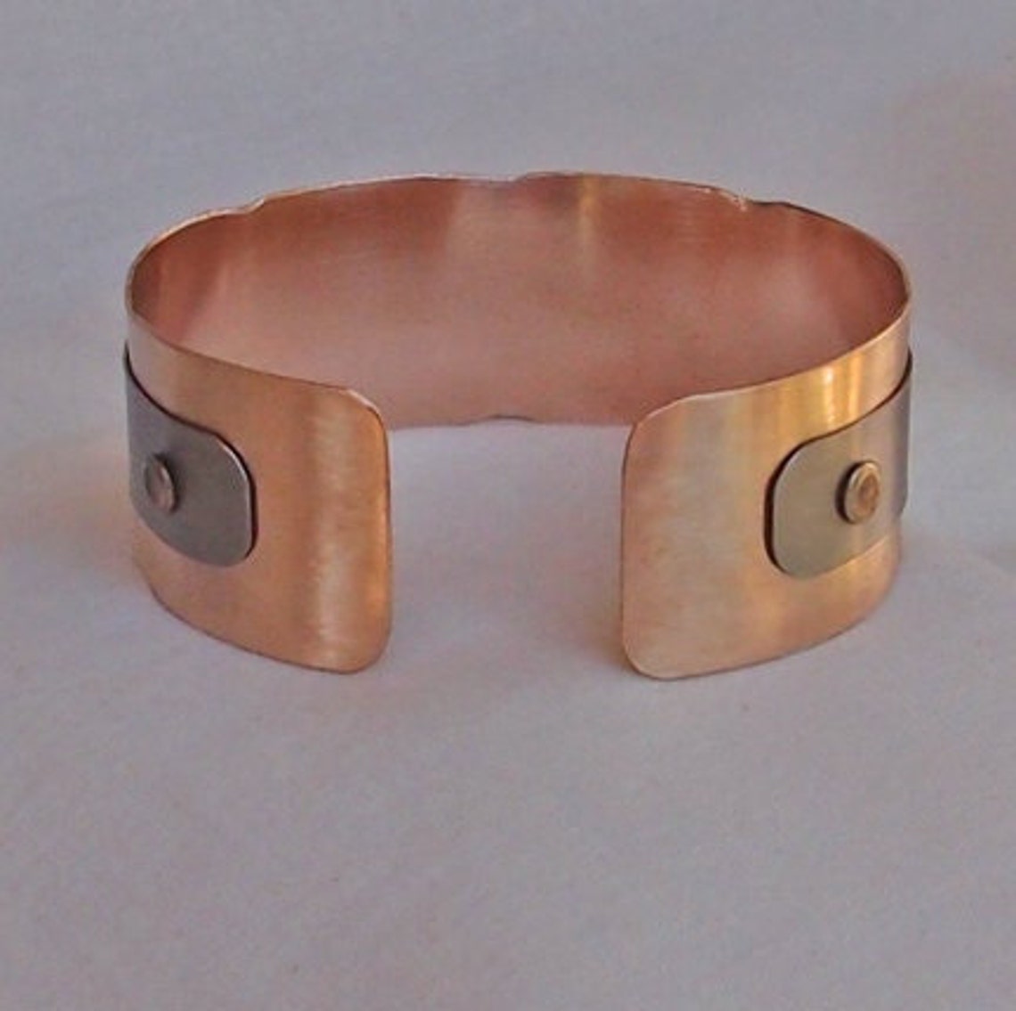 Bronze and Titanium Cuff Bracelet Hand Forged - Etsy