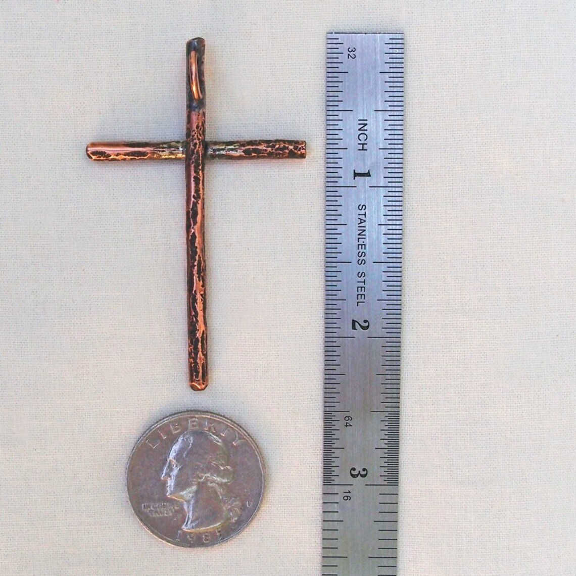 Copper Cross Pendant 'C' - Etsy