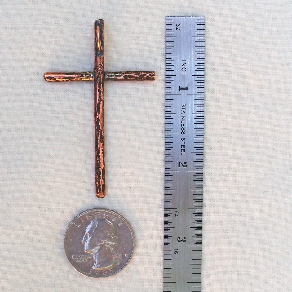 Copper Cross Pendant 'C' - Etsy