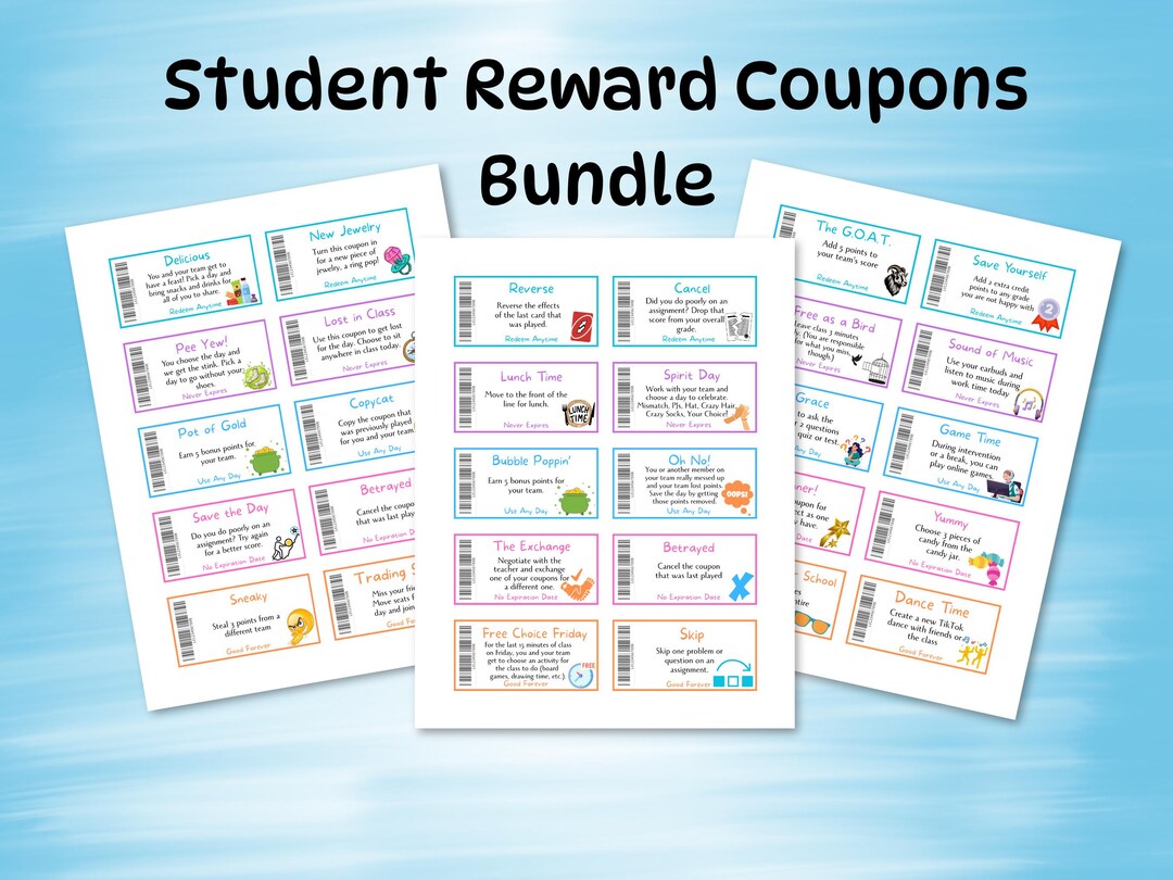 Student Reward Coupons Bundle, Classroom Behavior Management, PBIS ...