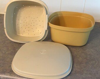 Vintage Tupperware Microwave Vegetable Steamer Harvest Gold 3pc. - Etsy