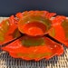 Vintage 80's Atomic Mod Ceramic Leaf USA Calie 84 Dip Bowl and 4 ...