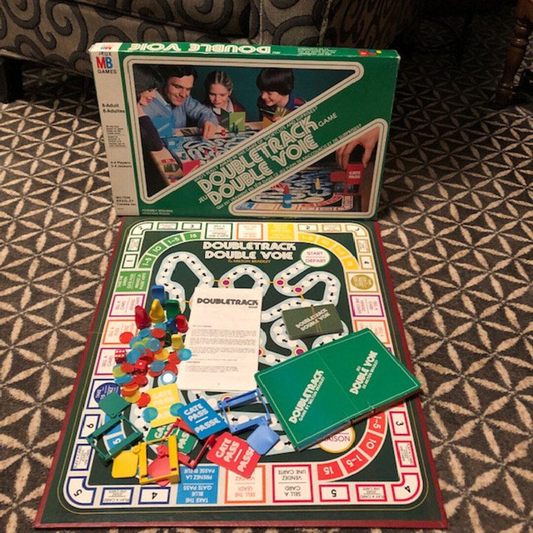 Vintage "double Track" Boardgame - Milton Bradley - Game Night - Family ...