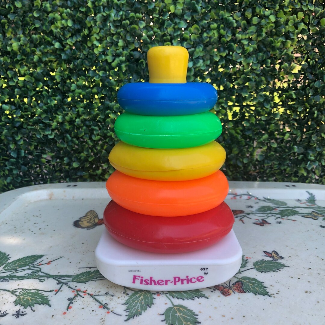 Vintage 70's Fisher Price Ring Toss Stack Game 70's Baby Toy Playroom ...