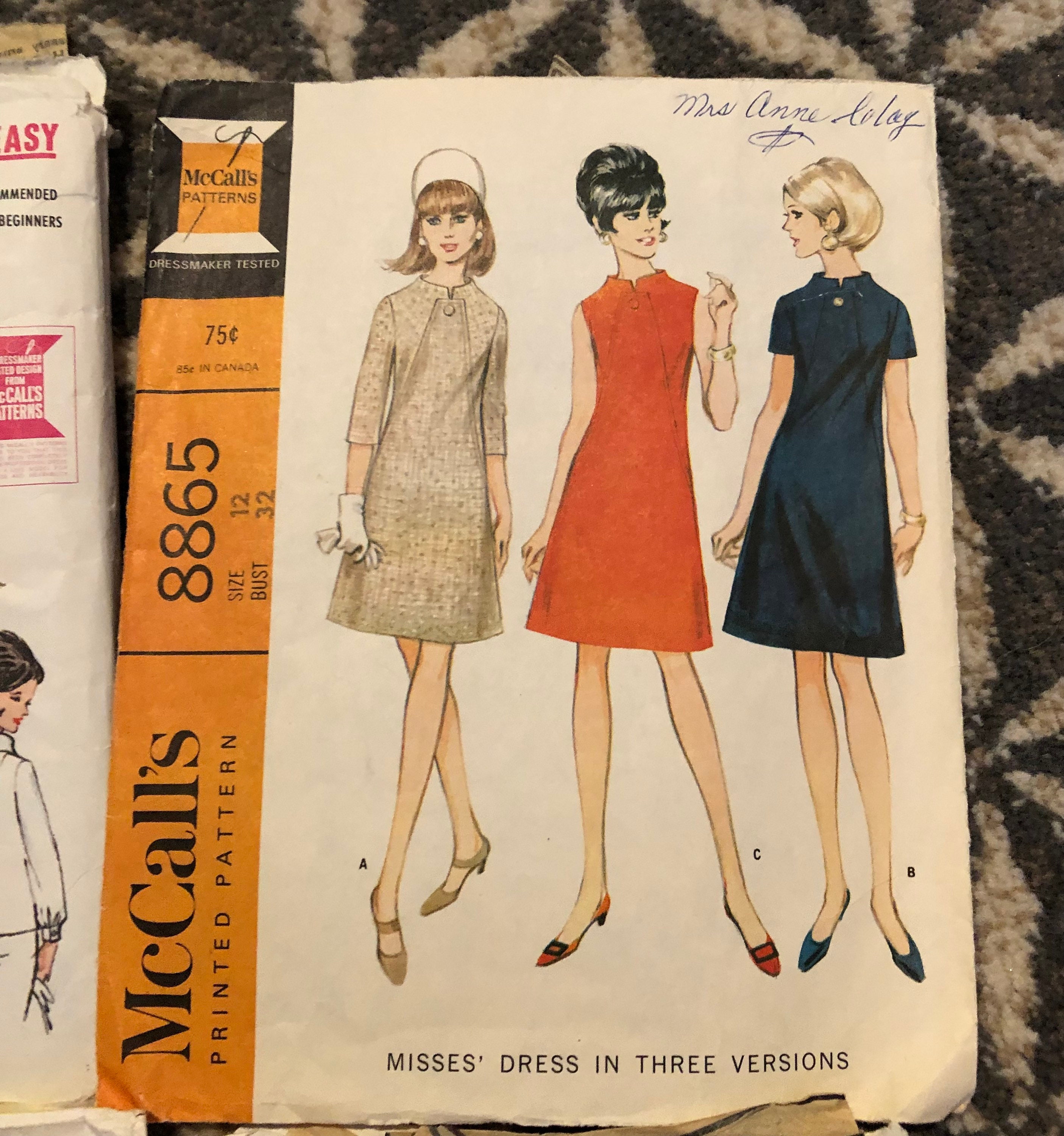 Vintage 70's Style Dress Patterns 4 7400 8865 8906 - Etsy