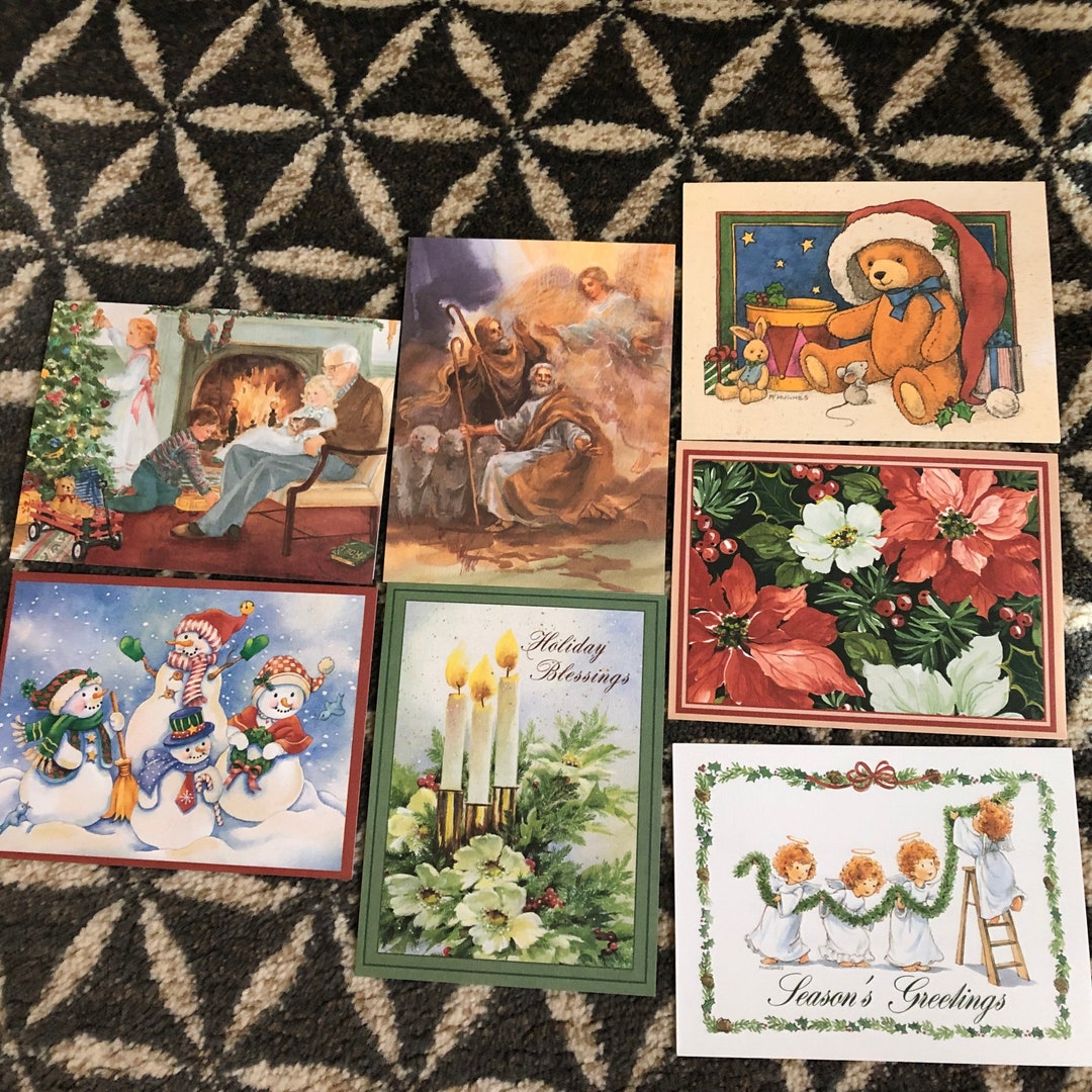 Vintage 2000's Christmas Cards Lot Set of 7 Unused NO Envelopes ...