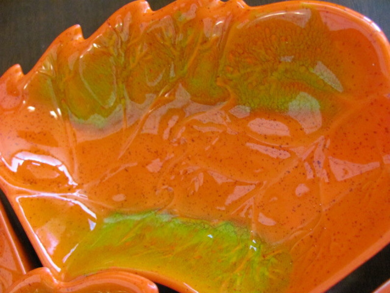 Vintage 80's Atomic Mod Ceramic Leaf USA Calie 84 Dip Bowl - Etsy