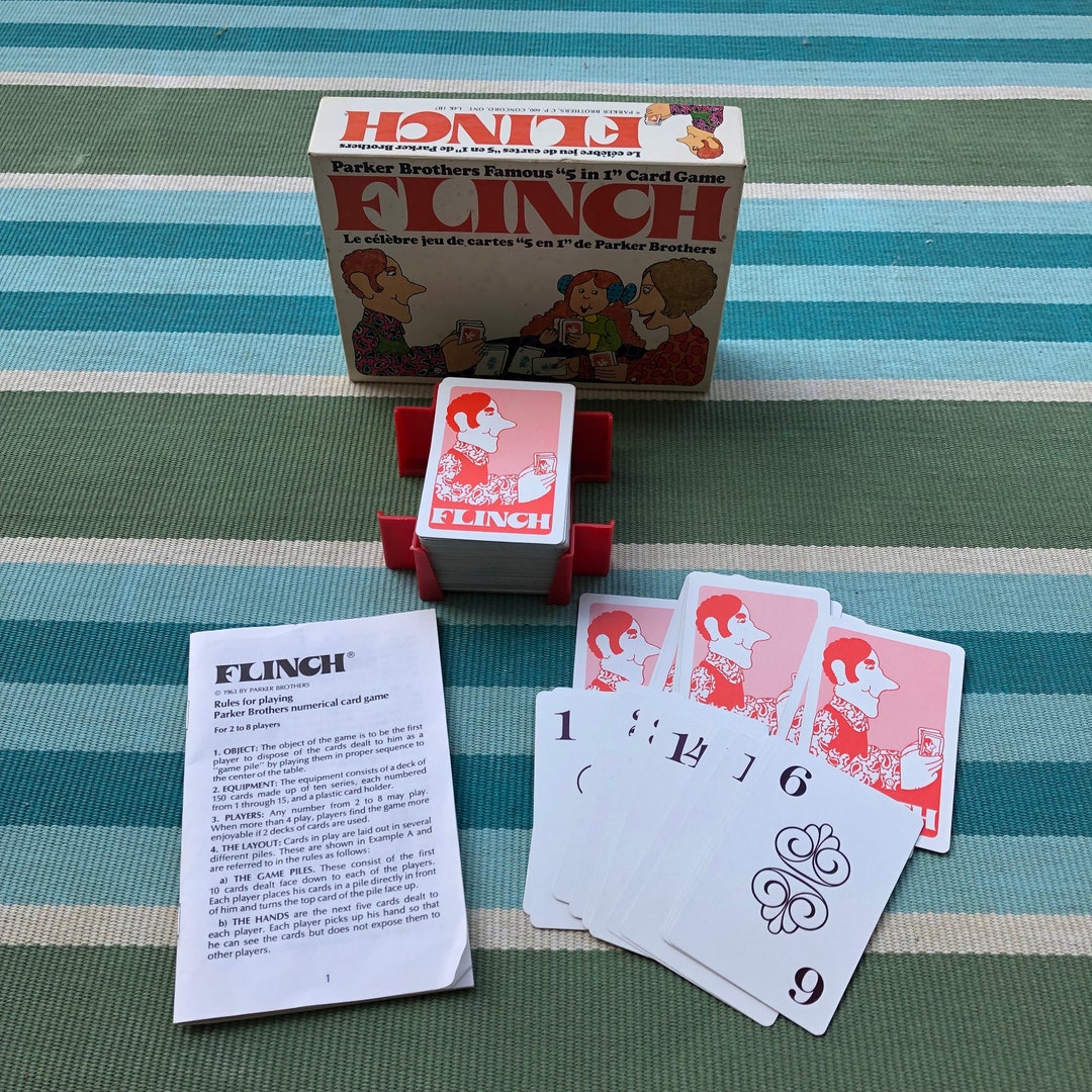 Vintage 70's Flinch Card Game 1976 Flinch Game 2 8 Players Parker ...