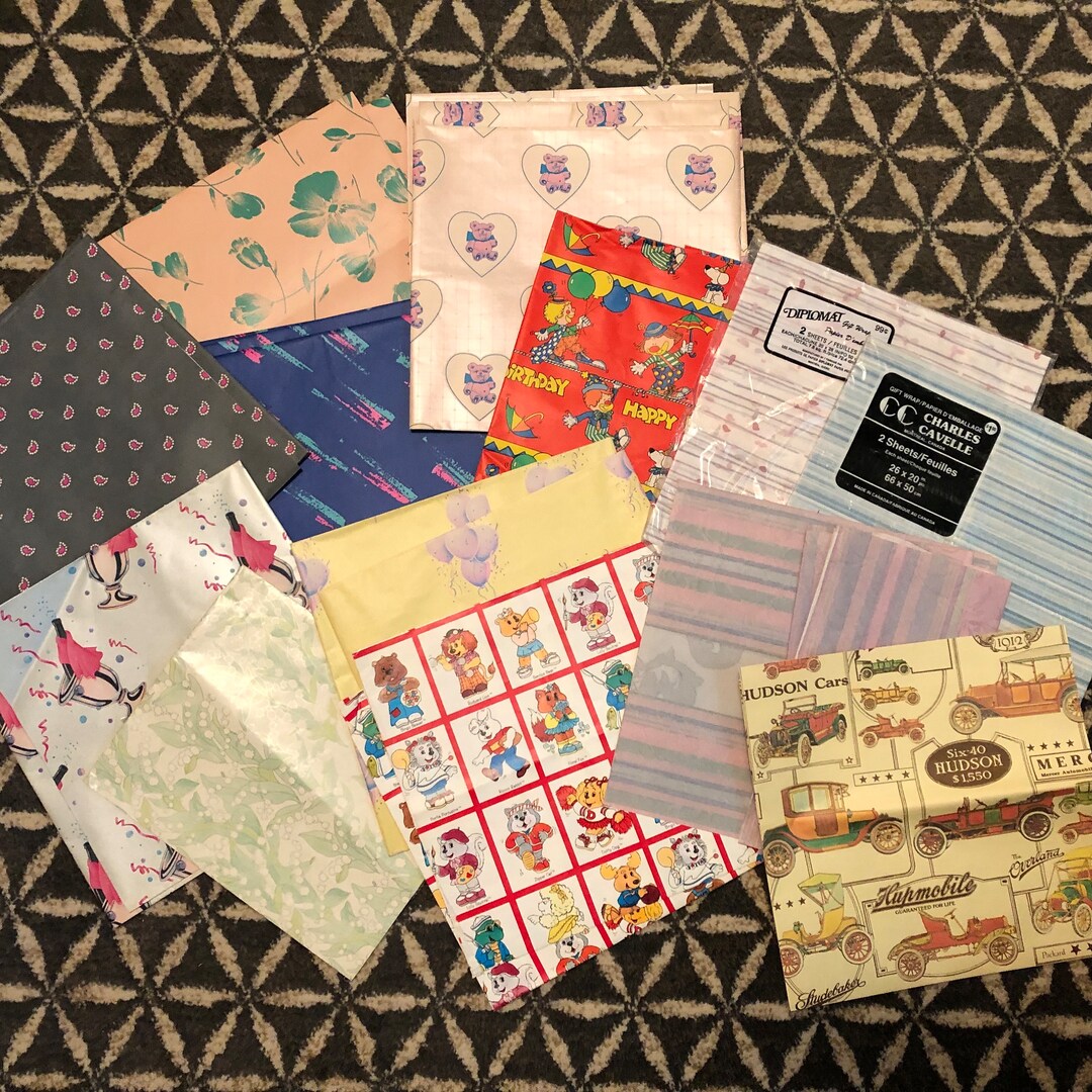 Vintage 70's/80's Assorted Variety Gift Wrap Lot - 25 Sheets - All ...
