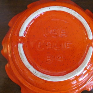 Vintage 80's Atomic Mod Ceramic Leaf USA Calie 84 Dip Bowl and 4 ...