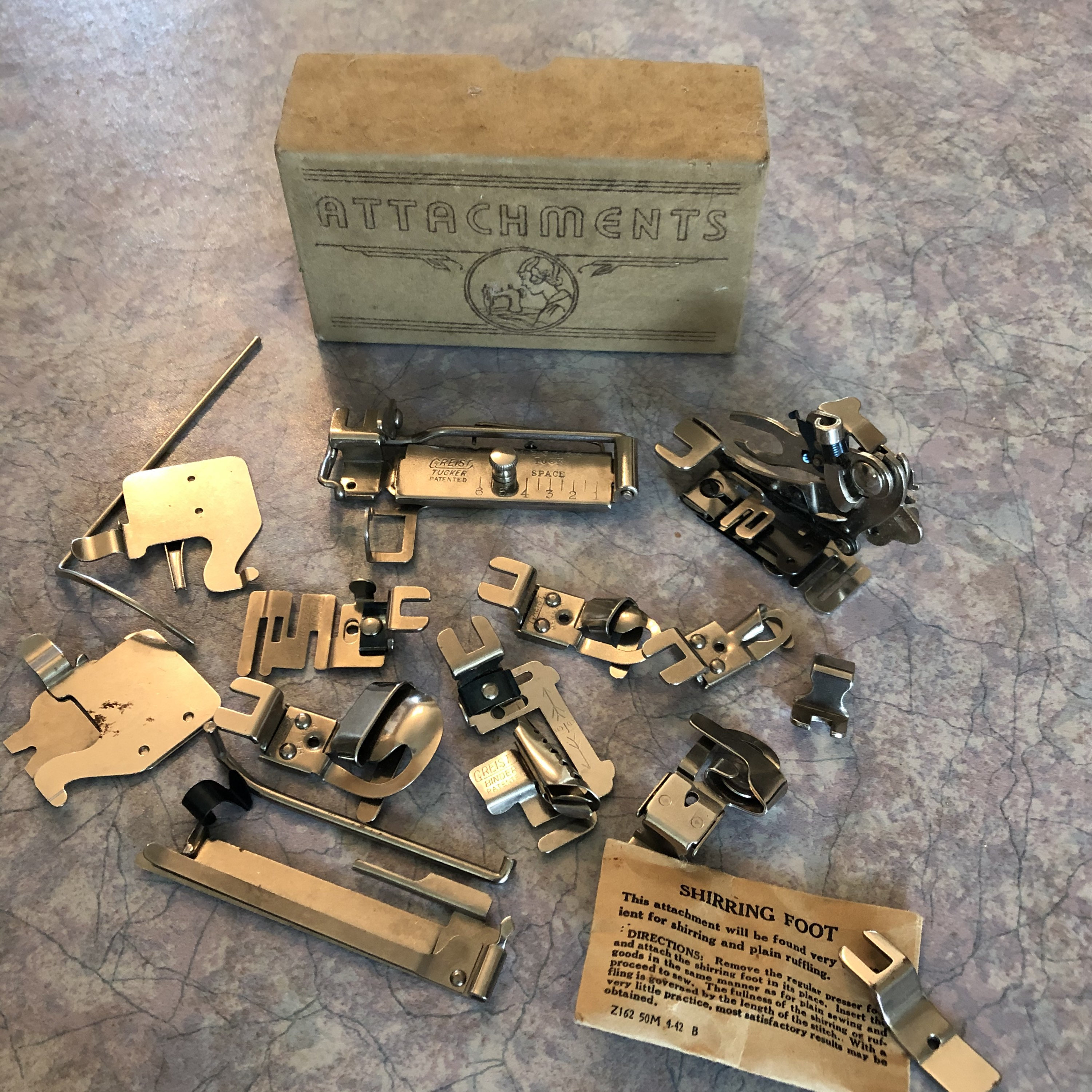 Vintage 60's Greist Sewing Attachments - Shirring Foot - Hemmer - 60's ...