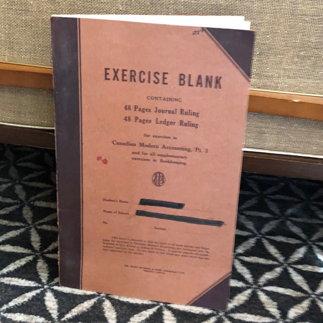 Vintage exercise Blank Blank Ledger 48 Pages Ledger Journal Ruling for ...