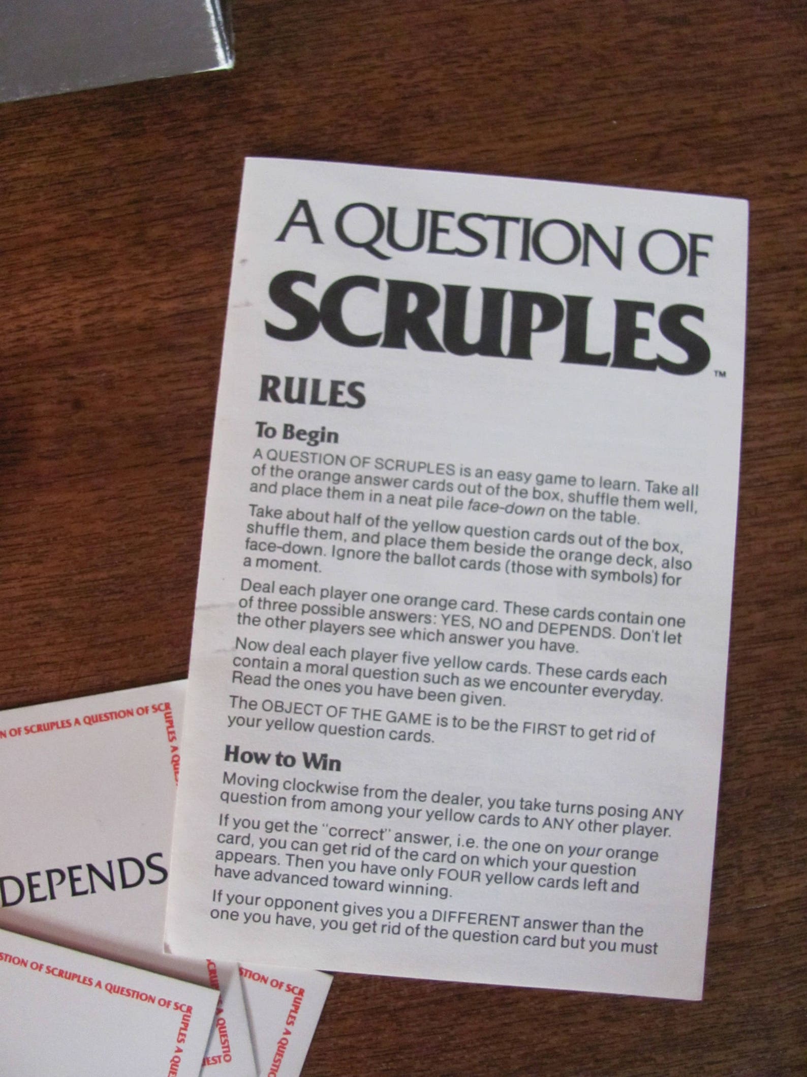Vintage 80's a Question of Scruples Board Game - Etsy