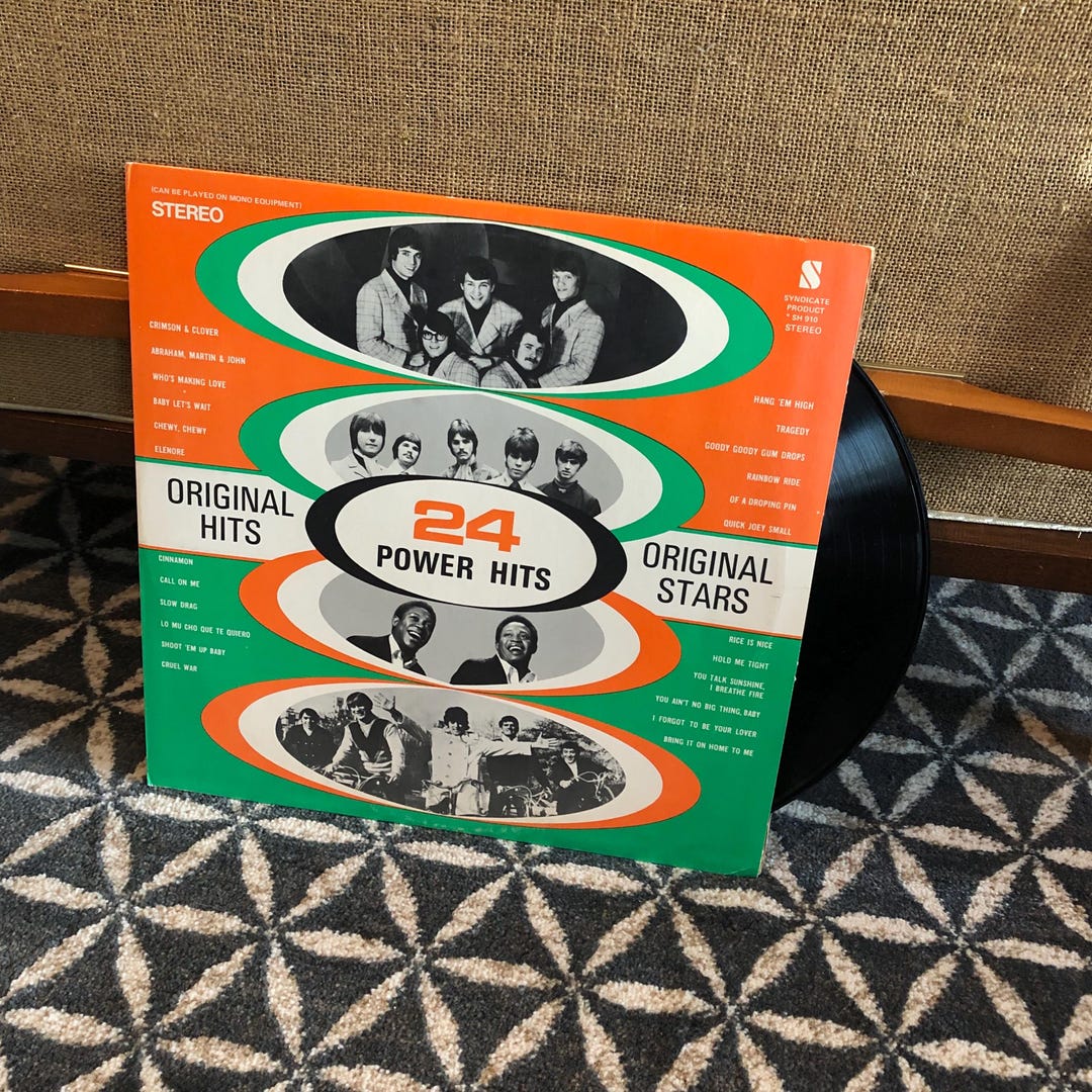 Vintage 60's "24 Power Hits" Record - 1969 - 60's Compilation Album ...