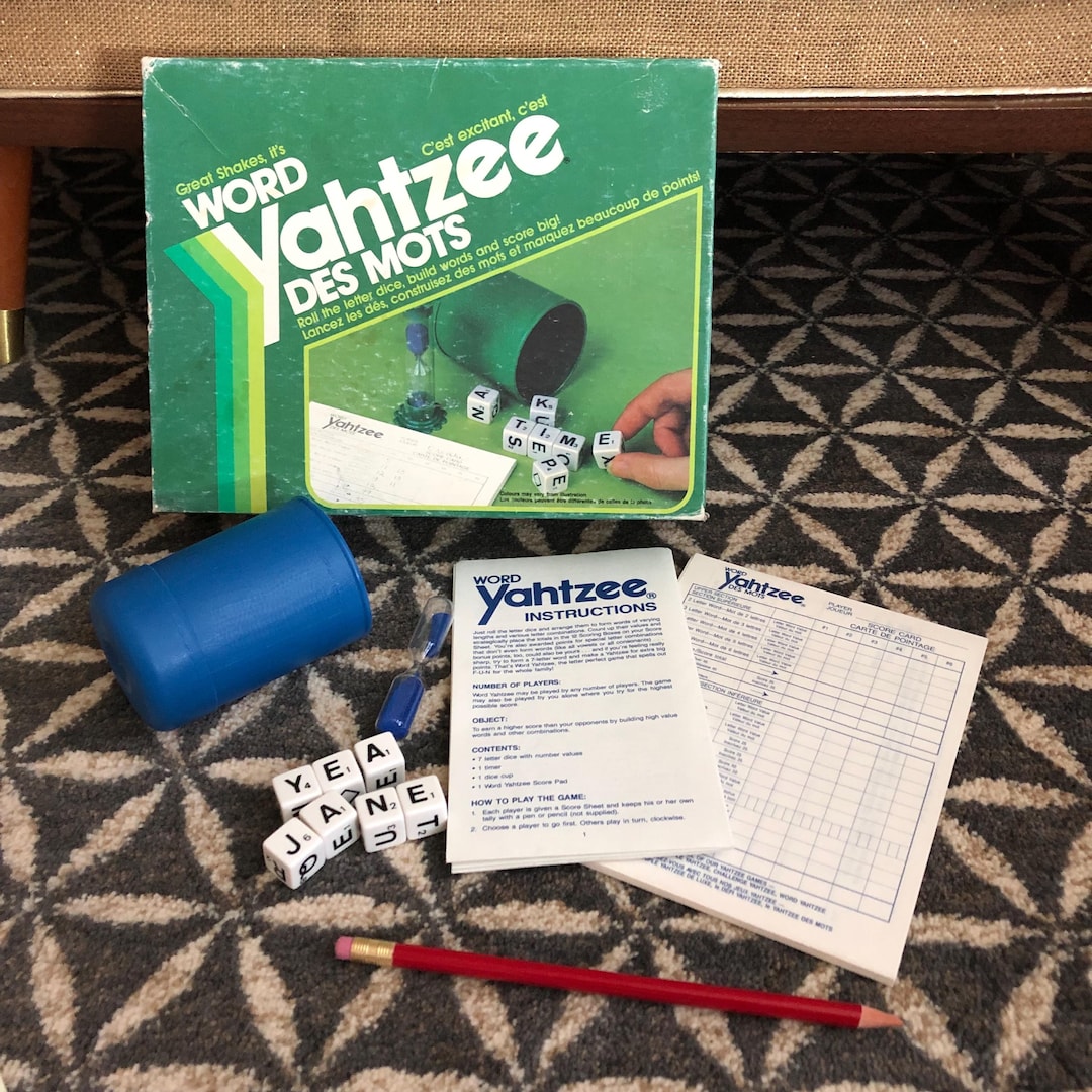 Vintage 70's "word Yahtzee" Game - Milton Bradley - 70's Game - 70's ...