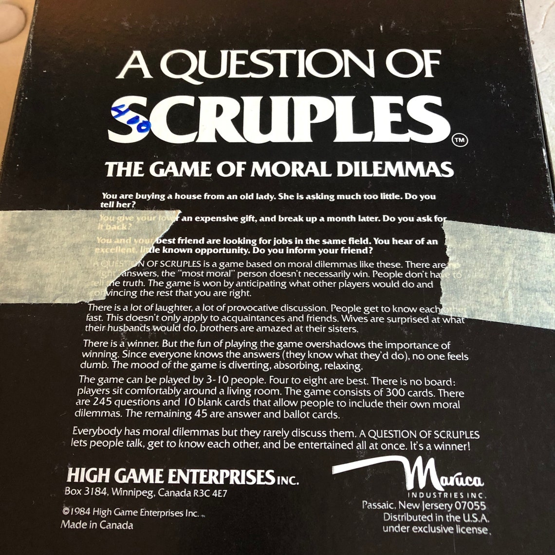 Vintage 80's a Question of Scruples Board Game - Etsy
