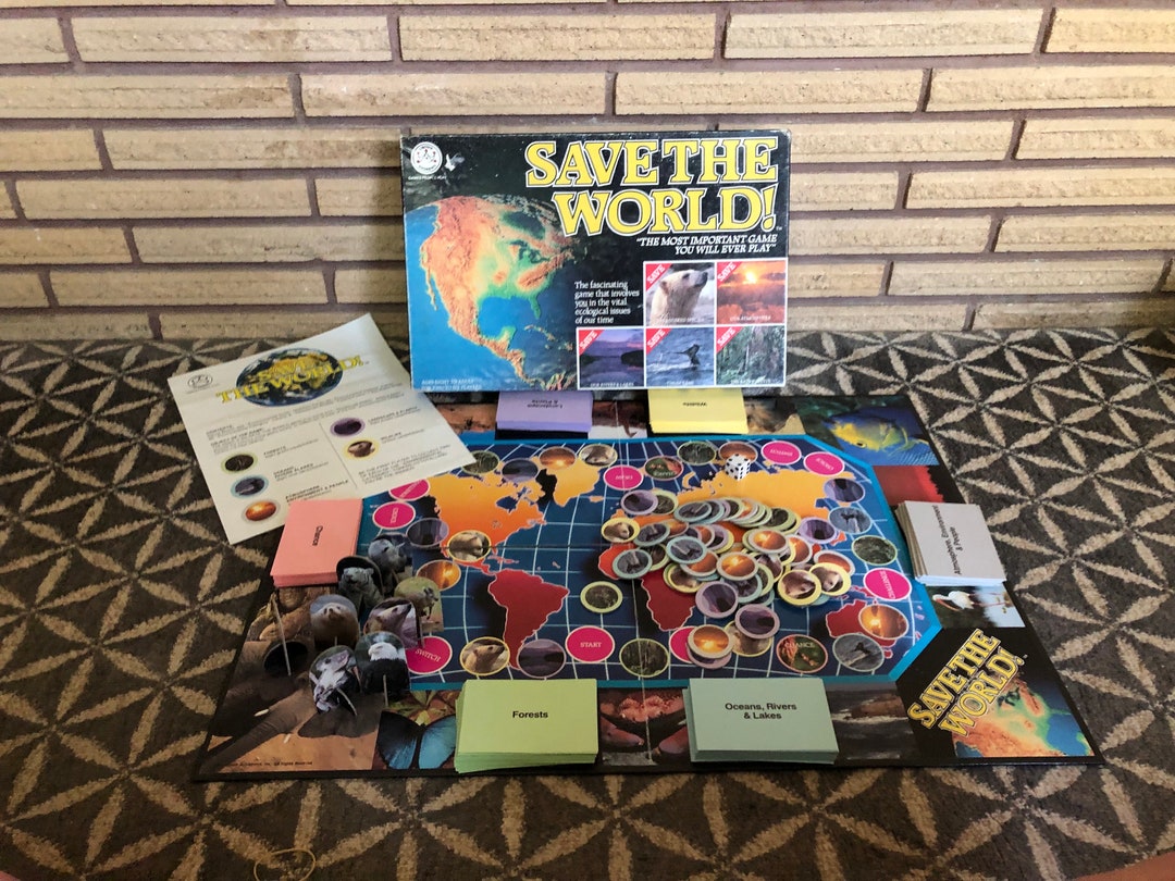 Vintage 90's " Save the World" Board Game - 1990- Game Night - 8 ...