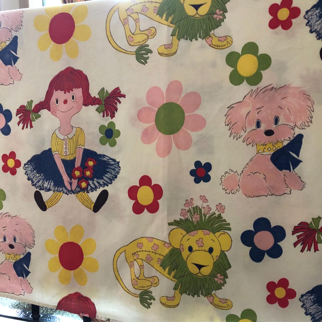 Vintage 60's Pippi Longstocking Bedspread Single/twin Bed Kids Bedroom ...