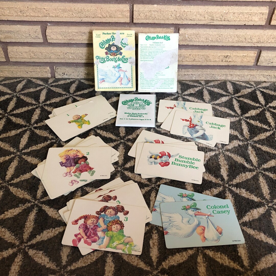 Vintage 80's "cabbage Patch Kids" Card Game - 80's Card Game - Ages 4 ...