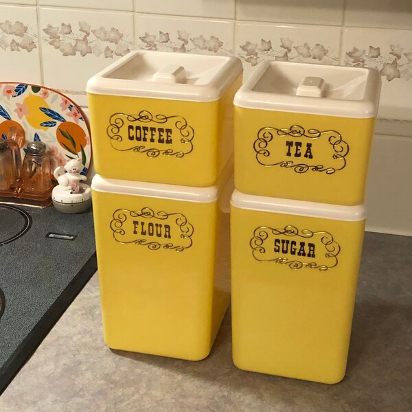 Lemon Kitchen Canisters - Etsy