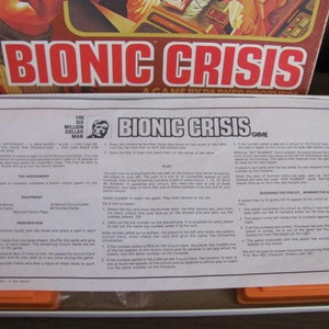Vintage 70's bionic Crisis Board Game Six Million Dollar Man 1975 ...