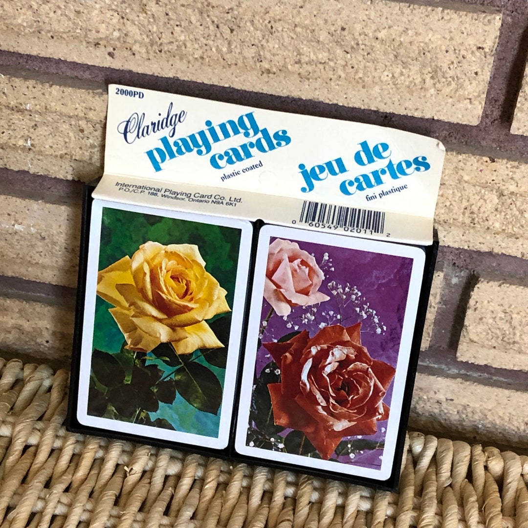Vintage 70's Claridge Playing Cards "roses" - 2 Decks - NOS - 70's ...