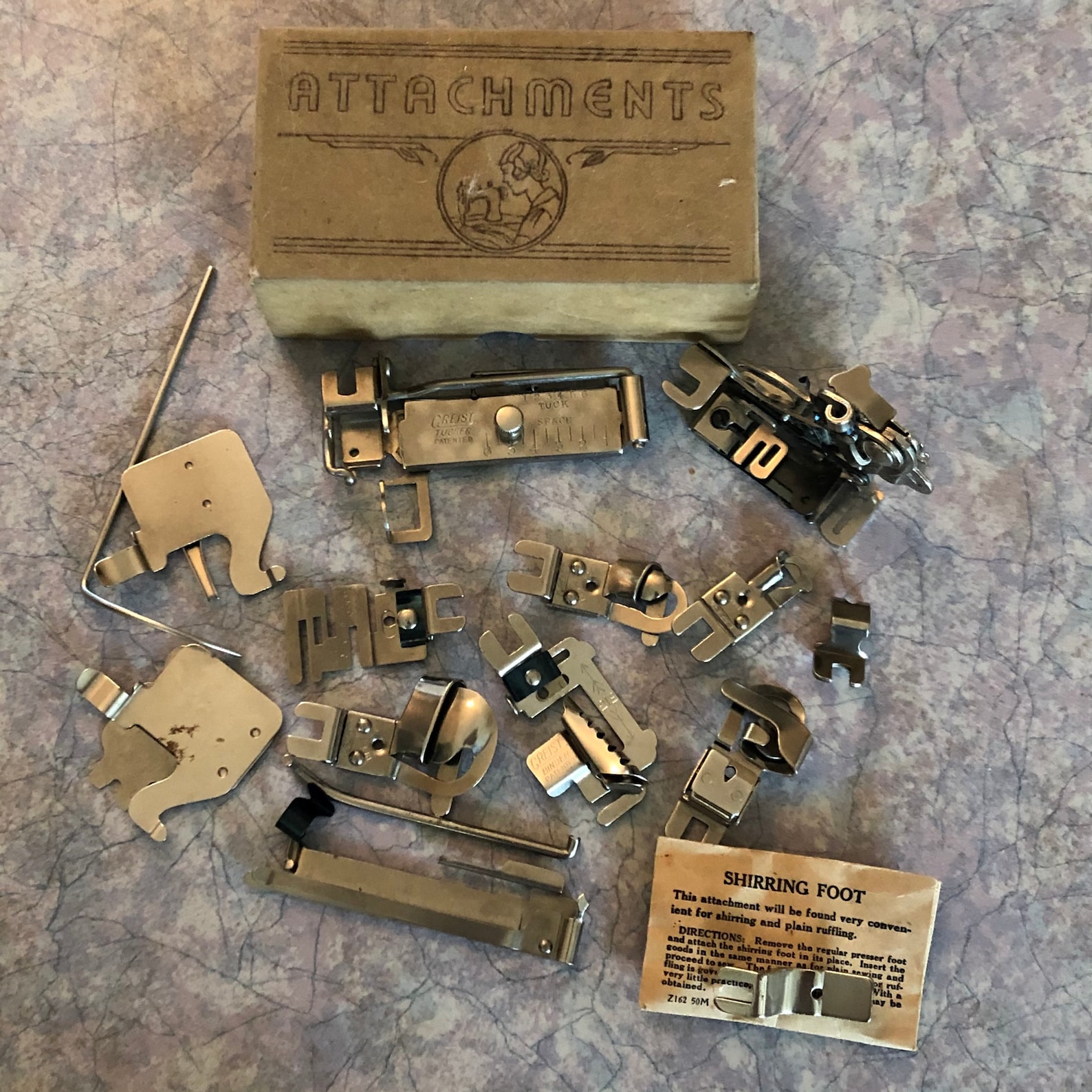 Vintage 60's Greist Sewing Attachments - Shirring Foot - Hemmer - 60's ...