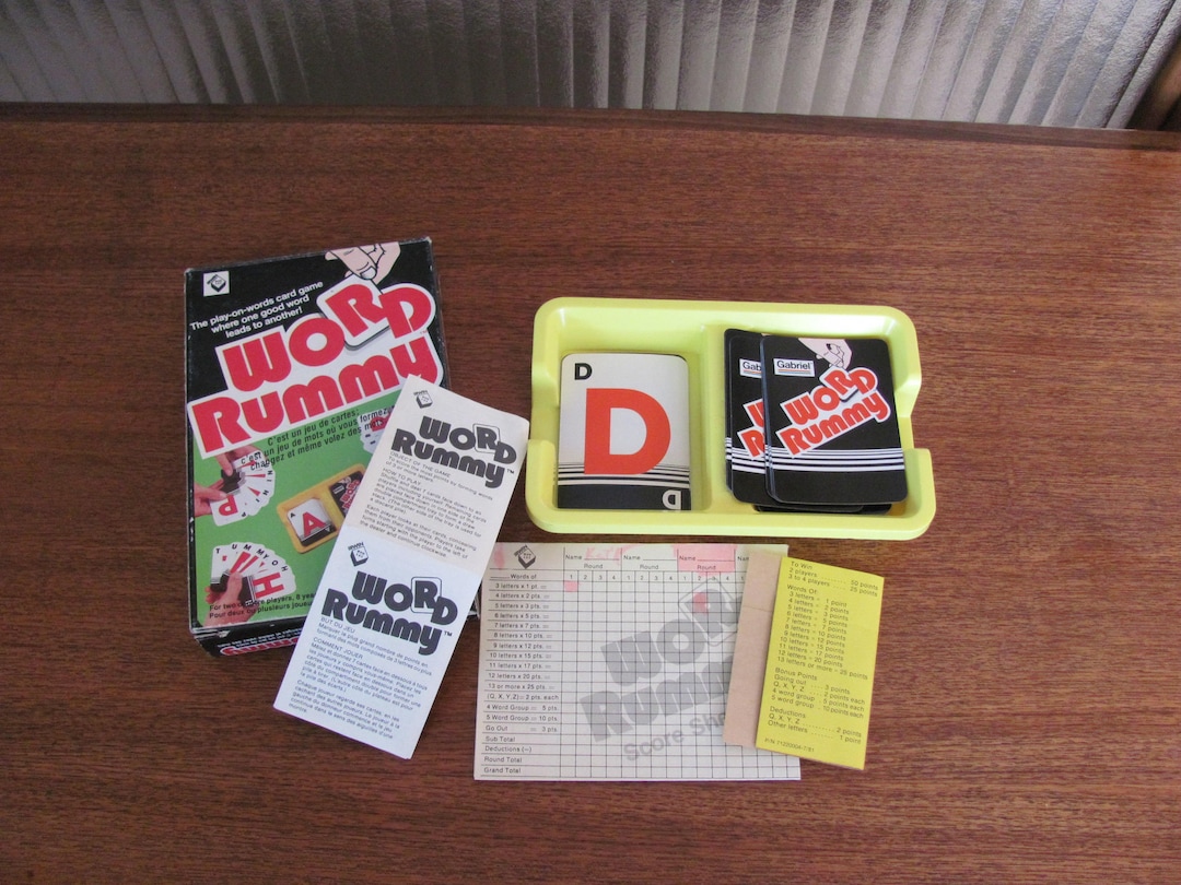 Vintage 80's "word Rummy" Card Game - 2 or More Players - Game Night ...
