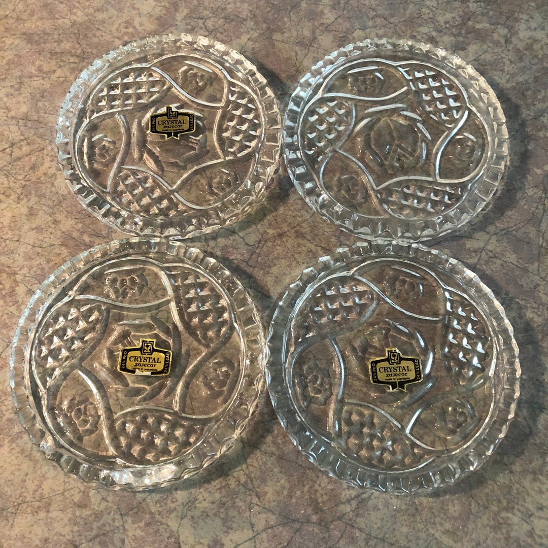 Vintage 60's Yugoslavian Crystal Coasters - Set of 4 - 24% Crystal ...