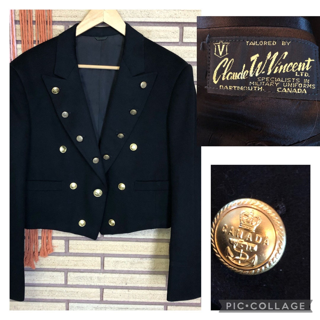 Vintage Canadian Military Uniform Jacket Black Wool Military Jacket ...