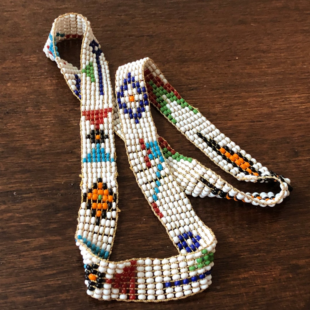 Vintage Hand Beaded Necklace - Handmade Necklace - Beaded Belt ...