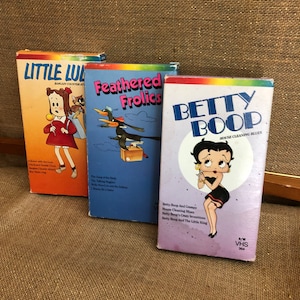 Vintage 80's Animated VHS Movies 3 Little Lulu Betty Boop Feathered ...