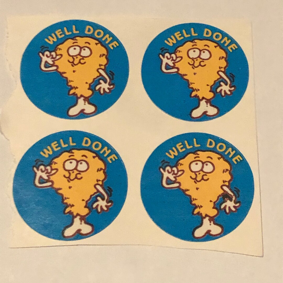 Vintage 80's "well Done" Fried Chicken Scratch and Sniff Stickers - 4 ...