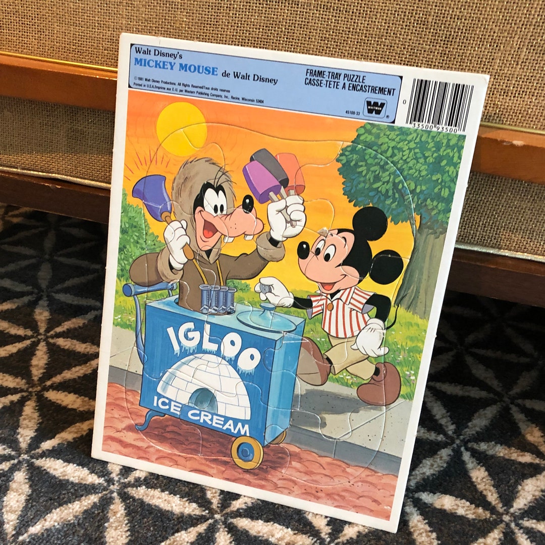 Vintage 80's Walt Disney's Mickey Mouse Frame-tray Puzzle Kid's Jigsaw ...