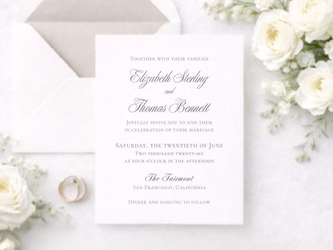 Elegant, Digital Wedding Invitation Suite, Formal & Classic Invite ...