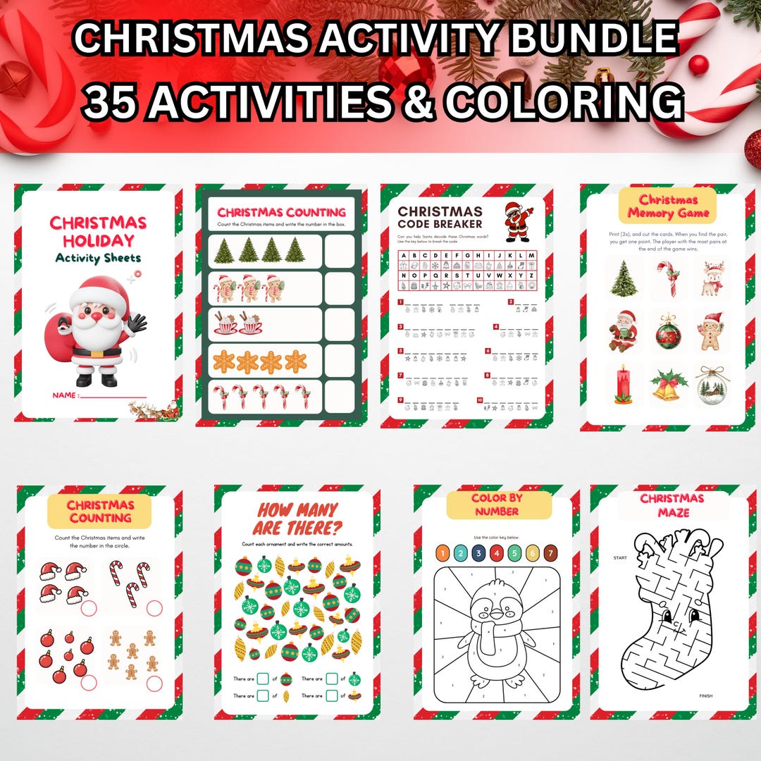 35 Christmas Activity Sheets | Christmas Coloring Pages | Christmas ...