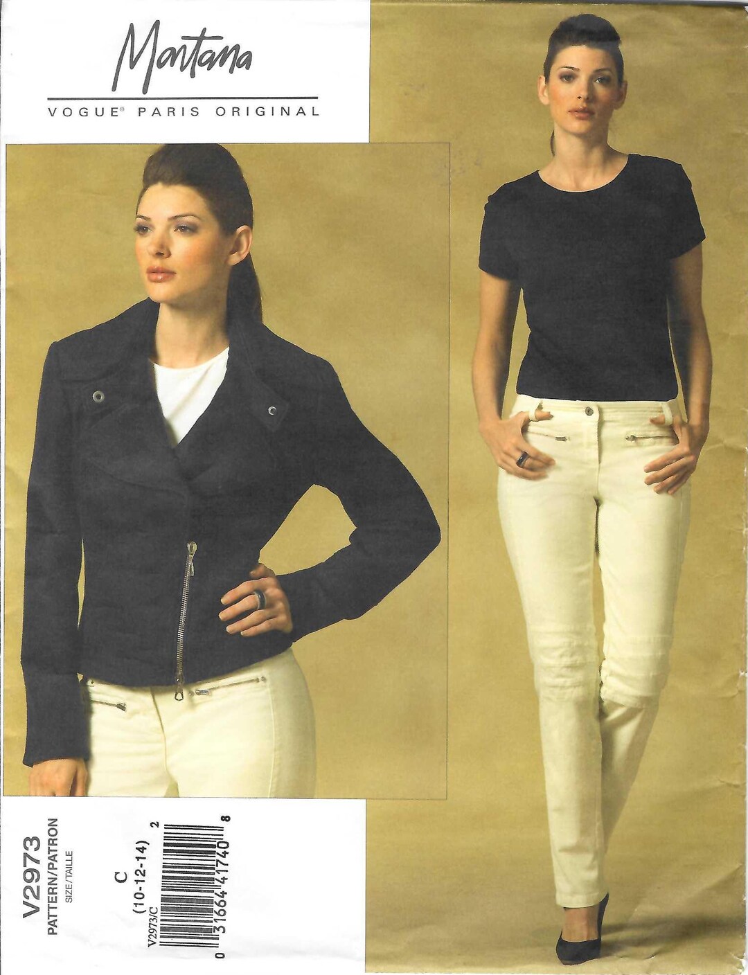Vogue 2973 Claude Montana Moto Jacket Pants Jeans Paris Original Sewing ...