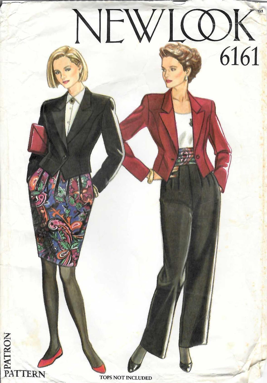 New Look 6161 Tuxedo Jacket Pleated Pencil Skirt Pants Vintage 80s ...