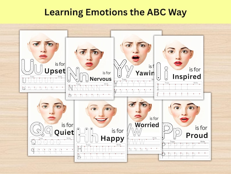 ABC of Emotions Printable – Cut & Paste Worksheet for Kids | Learn ...