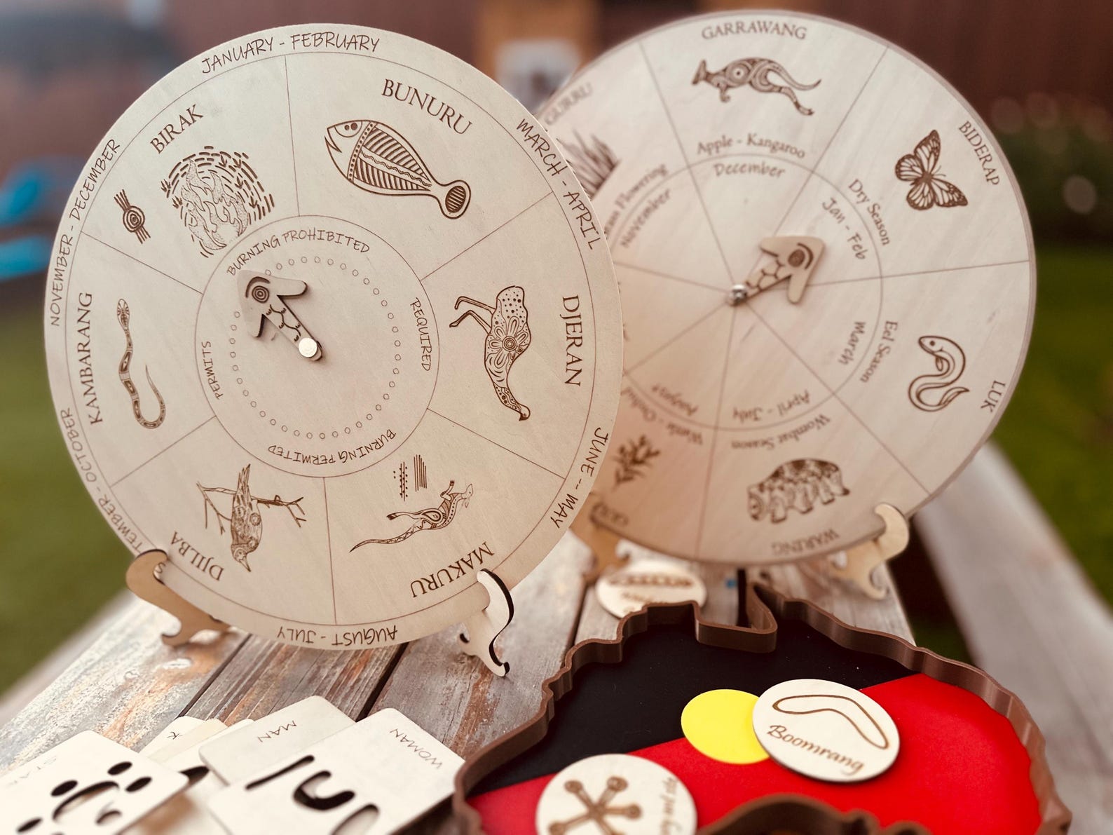 Wooden Aboriginal Seasons Wheel | Indigenous Learning Spinner for Kids ...