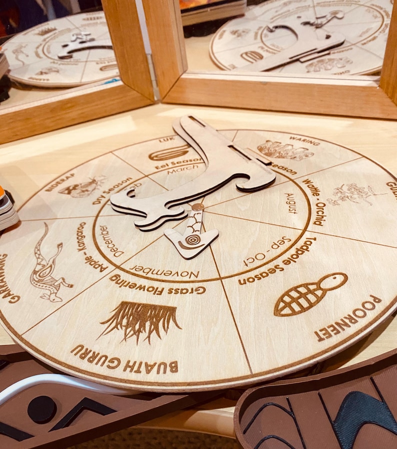 Wooden Engraved Aboriginal Calendar Seasons Wheel | Indigenous Learning ...