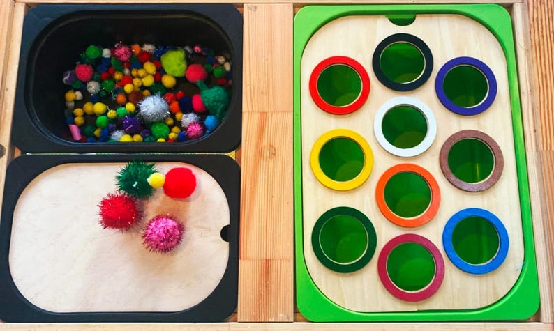 Montessori Wooden Colour Sorting Puzzle | Preschool Fine Motor Toy ...