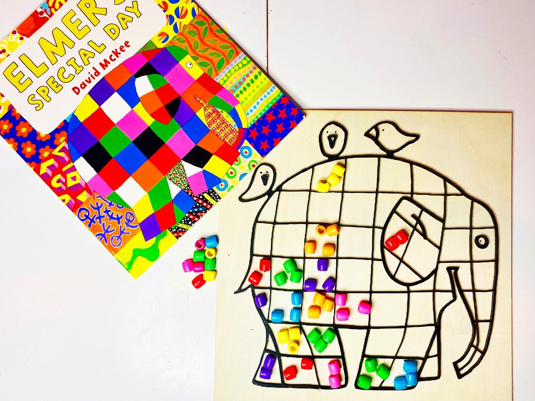 Elmer the Elephant Craft | Book Week Activity | Colour Matching Puzzle ...